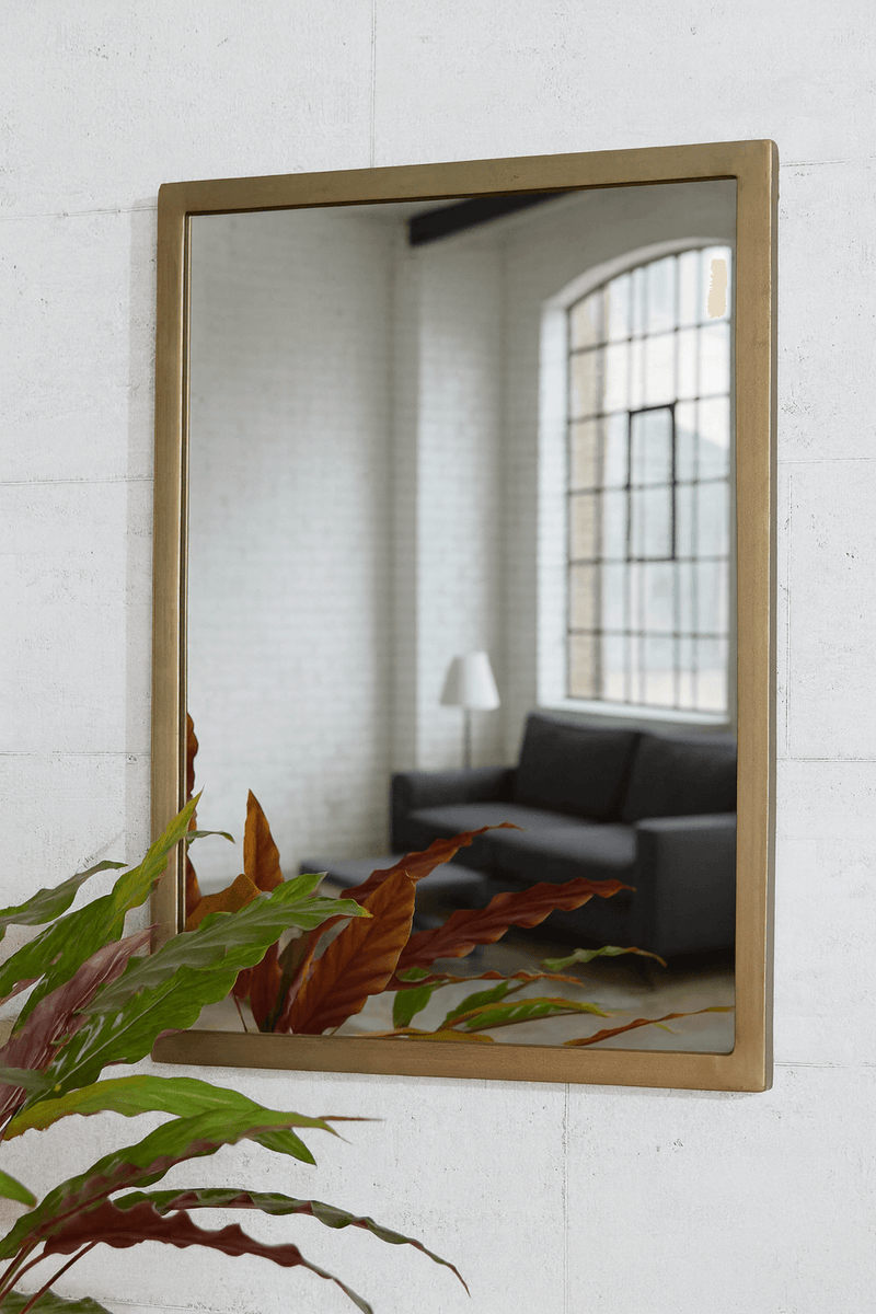 Antique Brass Metal Portrait Mirror | Vincent and Barn