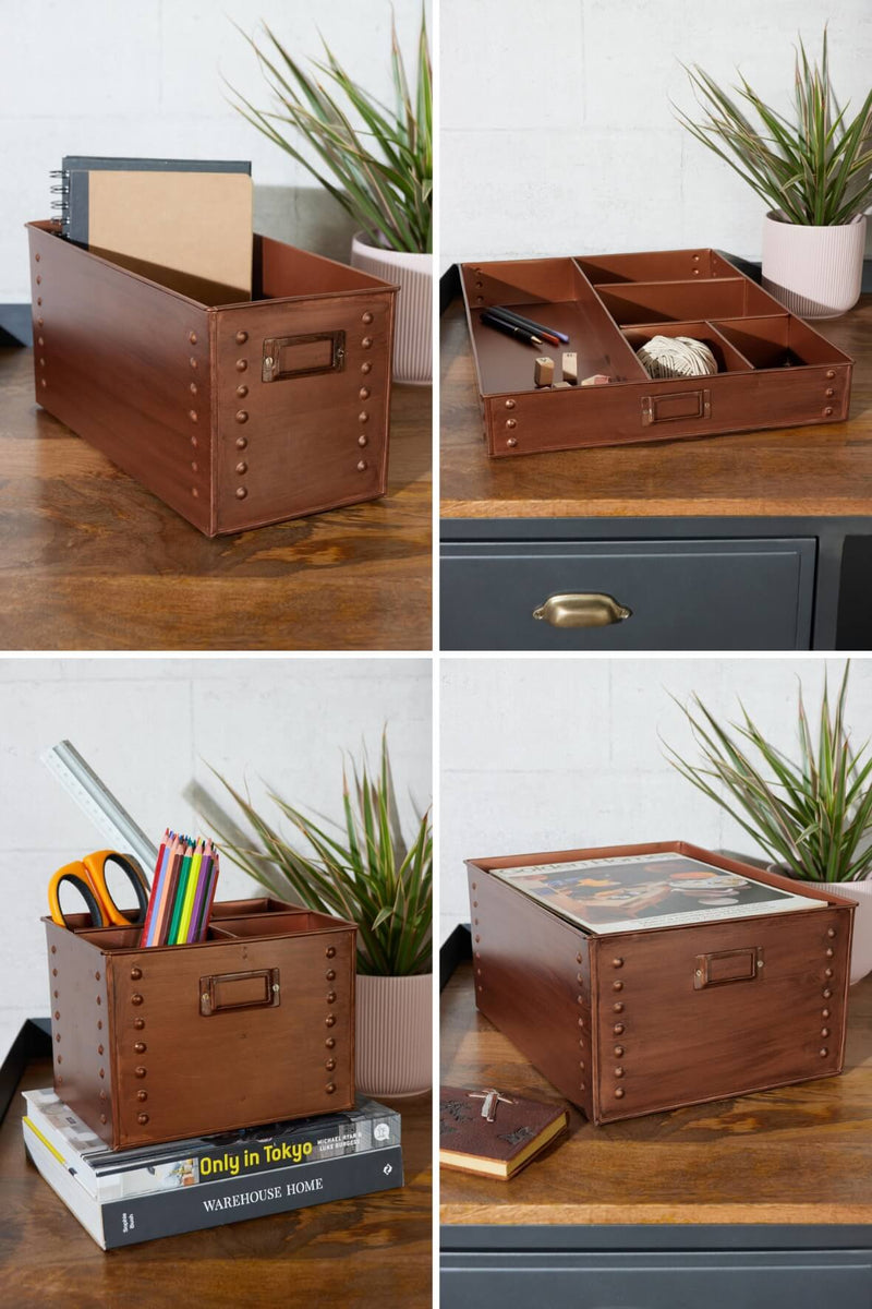 Rivet Storage Box Set - Set of 4 - Copper | Vincent and Barn