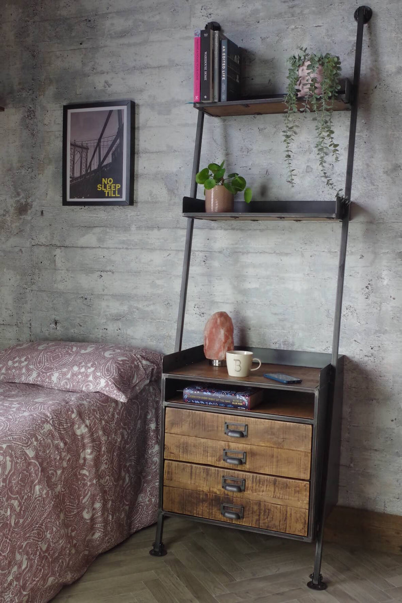 Rustic Saw Cut Ladder Drawers with Shelves | Vincent and Barn
